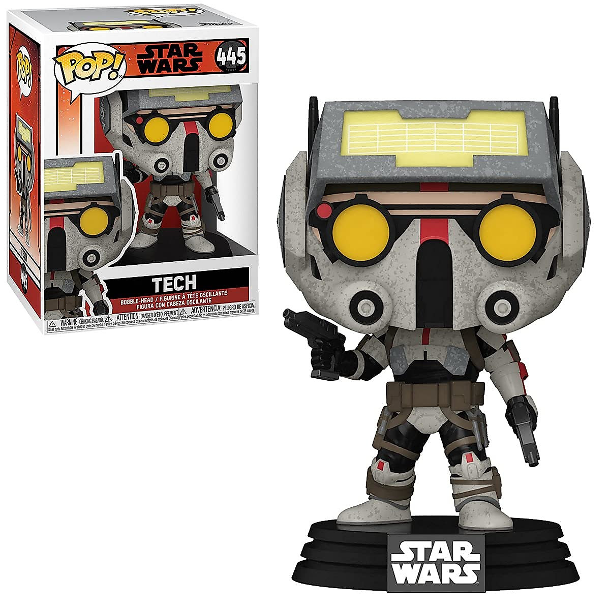 POP Star Wars: Bad Batch - Tech Funko Pop! Vinyl Figure (Bundled with Compatible Pop Box Protector Case), Bad Batch Tech, Multicolored, 3.75 inches