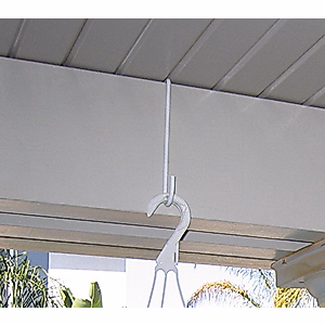Solid White (6 Pack) Alumahangers ® Made in USA. Powder Coated Steel for Non Insulated Solid Patio Cover Hanger - Easy to use and Great for The Heavier Decorating Items! 3"x 8"