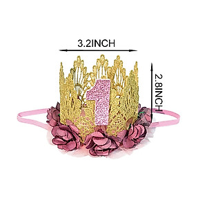 BGFKS Tutu Dress for Baby Girl 1st Birthday Photography Outfit Sets, Dress for Toddler Girls with Lace Rose Flower Crown.(Dusty Rose)