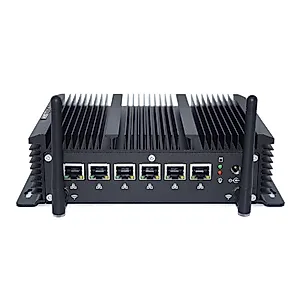 HISTTON Mini PC Firewall Router, 6 NIC Firewall 2.5GbE, Fanless Mini PC Core i7-10810U 8GB DDR4 128GB SSD, Hardware Firewall for Networks/Gateway Router, Mini Desktop Computer, RS232 COM/USB3.0/HD