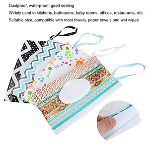 Portable Wet Wipe Pouch, Lanyard Suitable Size Refillable Wet Wipe Holder for Kitchens for Bathrooms for Baby Rooms