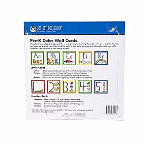 Learning Without Tears Color Wall Cards- Get Set for School- Pre-K and TK, Sensory, Alphabet, Letters and Illustrations, Classroom Display and Student Reference- for School and Home Use