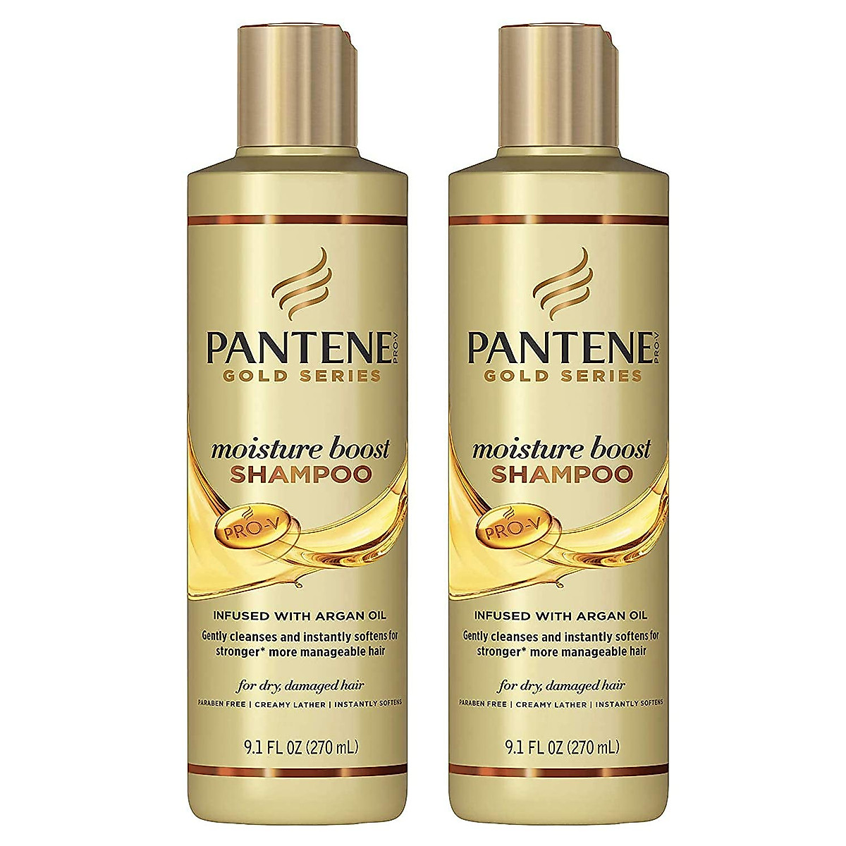 Pantene Gold Series Shampoo Moisture Boost 9.1 Ounce (270ml) (2 Pack)