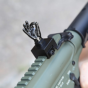 Stinger Novelty Finger Sight Set, Front and Rear Iron Sight Set, Fit Picatinny Rail and Weaver (Tungsten Grey Color, Straight 90 Degree)