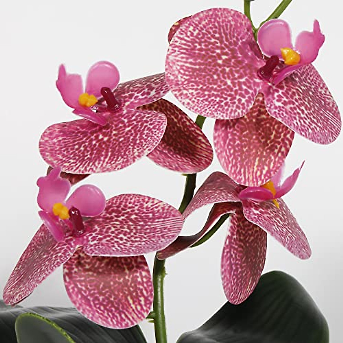 WOLEDOE Fake Orchids Artificial Flowers, Reptile Terrarium Decor Plants, Bearded Dragon Tank Accessories fit Crested Gecko Leopard Lizard Chameleon Ball Python Snake Frog - Red