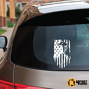Patriotic American Flag Eagle Decal - Sticker Bomb Vinyl Decal for Car Truck, Computer, Anywhere! Premium 6 Year Outdoor Vinyl (Black, 1)