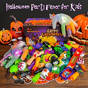 LINAYE 220PCS Halloween Party Favors for Kids, Non-Candy Halloween Treats Bulk, Halloween Gloves Stuffed Halloween Toys Bulk for Kids, Halloween Treat Goodie Bag Fillers Stuffers for Kids