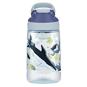 Contigo Gizmo Sip kids’ drinking bottle; BPA-free, robust water bottle; 100% leak-proof; intuitive drinking at the press of a button; easy-clean; ideal for preschool, daycare, school, sports; 14 oz