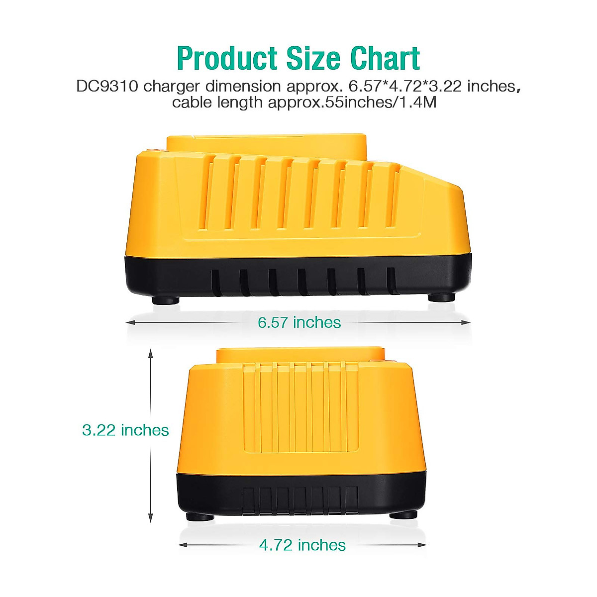 DC9310 Charger for Dewalt 7.2V-18V NiCad NiMh Battery for DC9310 DC9098 DC9099 DW9057 DW9072 DW9094 DW9099 DC9091 DC9071 DW9062 DW9091 DW9061