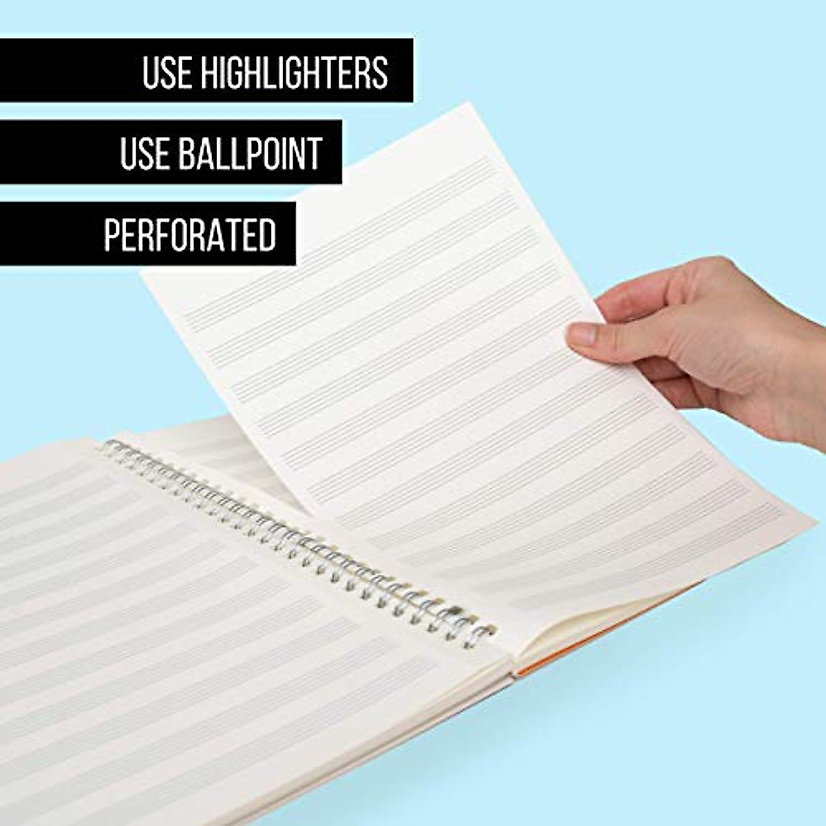 iVideoSongs Manuscript Paper Notebook Black • 12 Staff per Page Blank Sheet Music Notebook • 120 Page Hardcover Music Staff Paper Notebook Music Journal • Music Staff Notebook 150+ Free Music Lessons