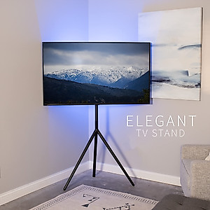 VIVO Artistic Easel 45 to 65 inch LED LCD Screen, Studio TV Display Stand, Adjustable TV Mount with Swivel, Hidden Cable Management, Tripod Steel Base, STAND-TV65B