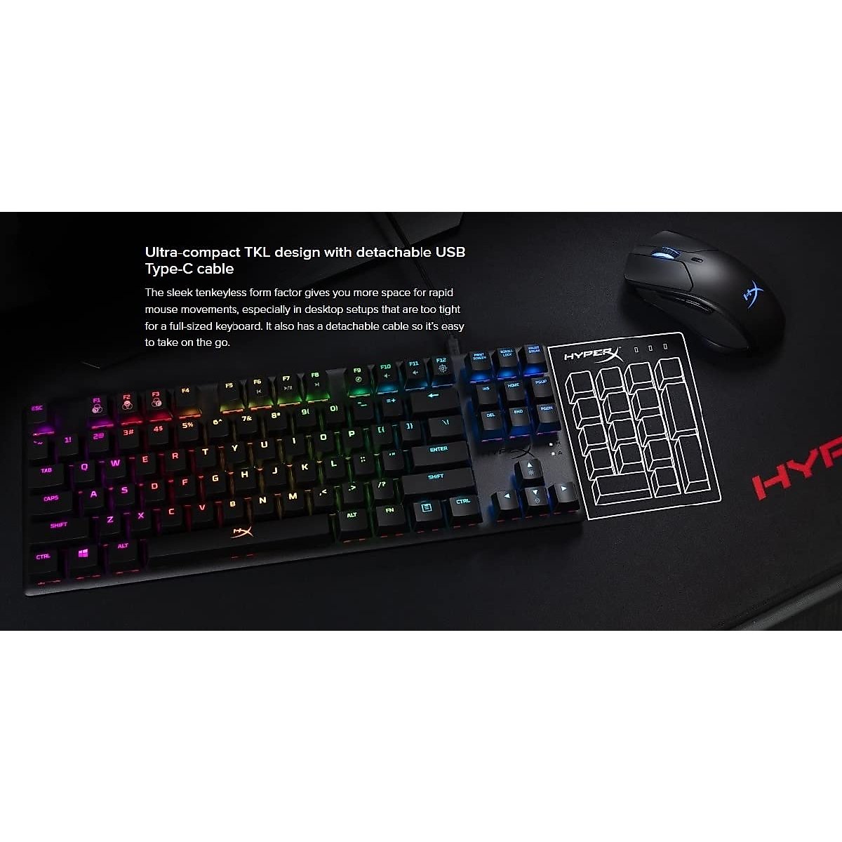 HyperX Alloy Origins Core Wired Gaming Mechanical Keyboard Compact Tenkeyless HyperX Red Switch with RGB Back Lighting for PC, PS5 PS4 Xbox Series X|S & Xbox One (Renewed)