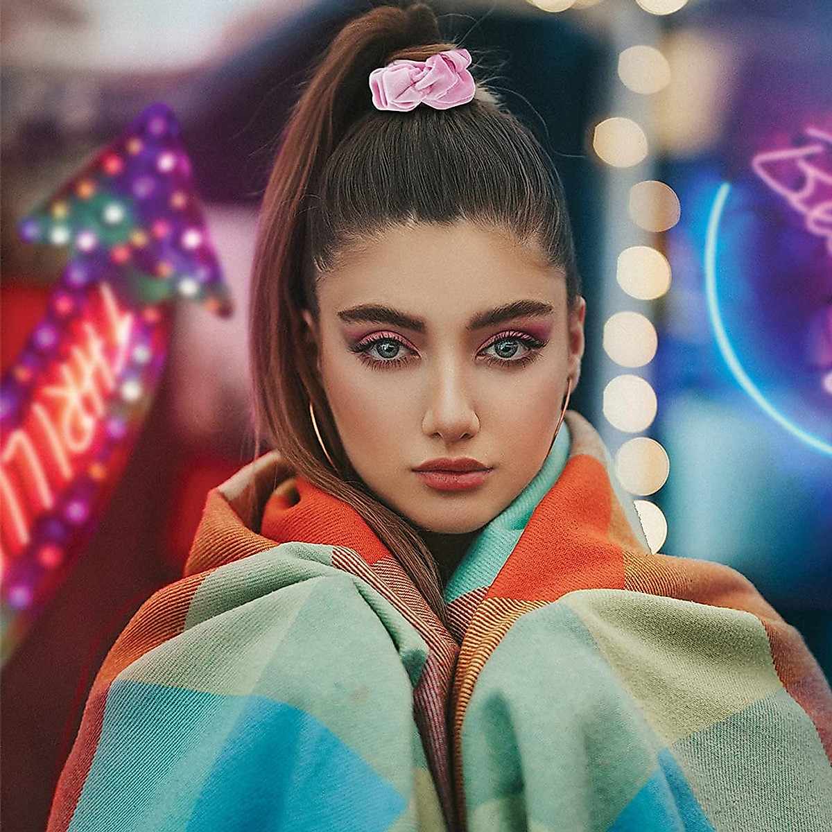 Didder 20 Pcs Pink Velvet Scrunchies, Soft Hair Ties for Women Girls Elastic Bobbles Ropes Scrunchie, Cute Hair Accessories for Daily Use