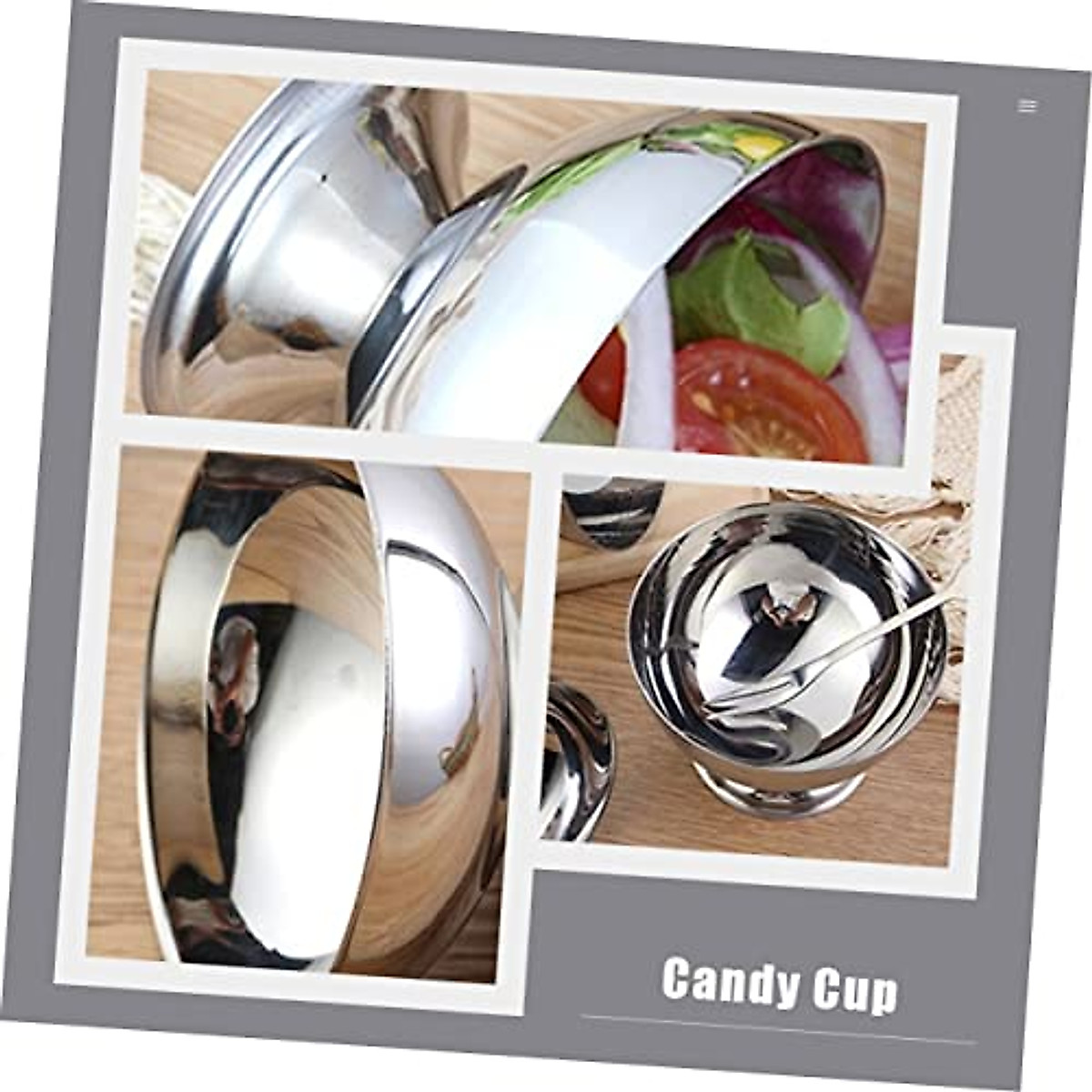 Alipis 2 Pcs Stainless Steel Dessert Cup Small Storage Shelf Glass Trifle Bowl Fruit Snack Molds Stainless Steel Ice Cream Cups Dessert Dish Sundae Bowls Dessert Bowl Salad Cup Candy Cup
