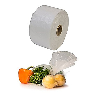 ROLL of 750 15-inch x 20-inch Clear Plastic Produce Bag on a Roll for Food Storage, Fruits, Vegetables, or Bread, Self Opening Produce Grocery Bags.285 MIL