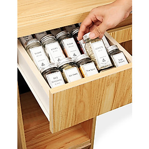 LaVie Home Expandable Spice Tray for 9" to 17" Wide Drawer, 6pcs Combinable Clear Racks (3 or 6 Tiers), Up to Store 30 Seasoning Jars, for Small/ Narrow Cabinet Drawer