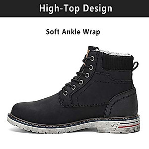 Winter Mens Hiking Boots Womens Snow Boots Warm Outdoor Anti-Slip Athletic Walking Hiking Mens Ankle Shoes Black 12.5 Women/11 Men