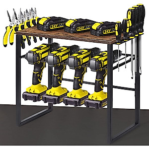 Bed Bath & Beyond Bench Top Power Tool Organizer with 4 Drill Holders