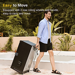 EAST OAK 30-inch Electric Smoker, Outdoor Smoker with Convenient Side Wood Chip Loader, 725 Sq Inches of Cooking, Digital Control and 4 Removable Racks for Outdoor Kitchen, BBQ, Backyard, Black