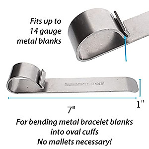 The Beadsmith EZ Bender - Metal Elements - Made of Hardened Steel - 7 x 1 x 1.25 inches - Tool for Making Cuff Bracelets - Create Perfectly Curved Bracelets Without a Mallet