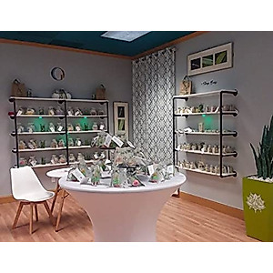 FOF FRIEND OF FAMILY (52" Tall,5 Tier, 2 pcs) Industrial Retro Wall Mount Iron Pipe Shelf Hung Bracket DIY Storage Pipe Shelving Bookshelf