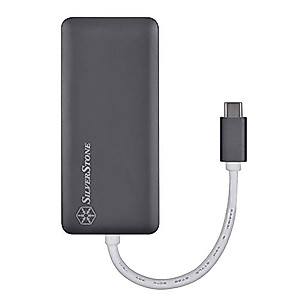 Silverstone SST-EP14C - USB 3.1 Type-C Gen1 to HDMI (res. up to 4096 x 2160 @ 30Hz), 3X USB 3.1 Gen 1 Type-A, 1x USB 3.1 Gen 1 Type-C (PD 2.0 Charging), Charcoal