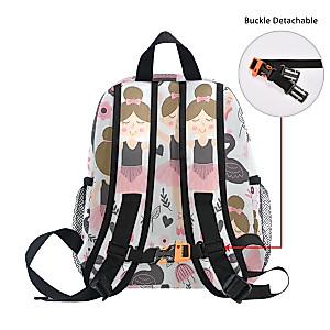 SUABO Custom Ballet Girl Toddler Backpack for Boy Girl Pink Preschool Bag for Children Personalized Kid's Name Bookbag