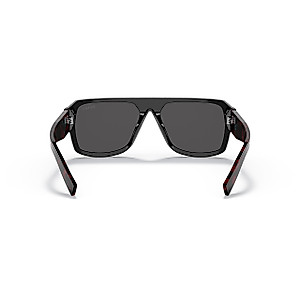 Prada PR 22YS 1AB5S0 Black Plastic Aviator Sunglasses Grey Lens