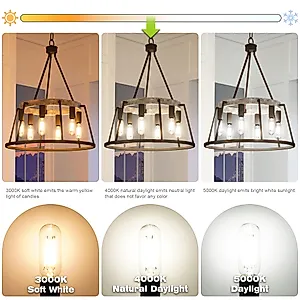 hansang E12 Candelabra LED Light Bulbs, 40W Equivalent, 4000K Natural Daylight, Dimmable E12 Small Base Edison Bulbs for Ceiling Fan, Type B Chandelier Light Bulbs, 120V, CRI85+, 400LM, 8 Pack