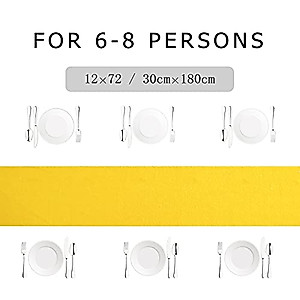 DUOBAO Yellow Sequin Table Runner 12x72 Inches Pack of 5 Event Table Runner Sequence Table Runners Linen Table Cover Overlay Glitter Party Table Runners (12x72-Inch, Yellow)