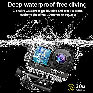 Idoravan 4K Digital Camera for Photography, 2.0 LCD Screen, HD Resolution, 24 MP Vlogging Camera Wide-Angle Lens, Macro Lens,128 GB Card for Traveling Diving with Rechargeable Batteries