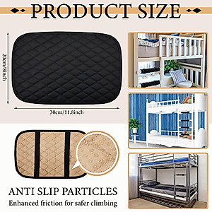 Tinideya 4 Pcs Bunk Bed Ladder Pads with 8 Adjustable Hook and Loop Straps 12 x 8 Inch Soft Bunk Bed Ladder Cover Bunk Bed Ladder Padding Anti Slip Bottom for Loft Step Comfortable Climbing, Black