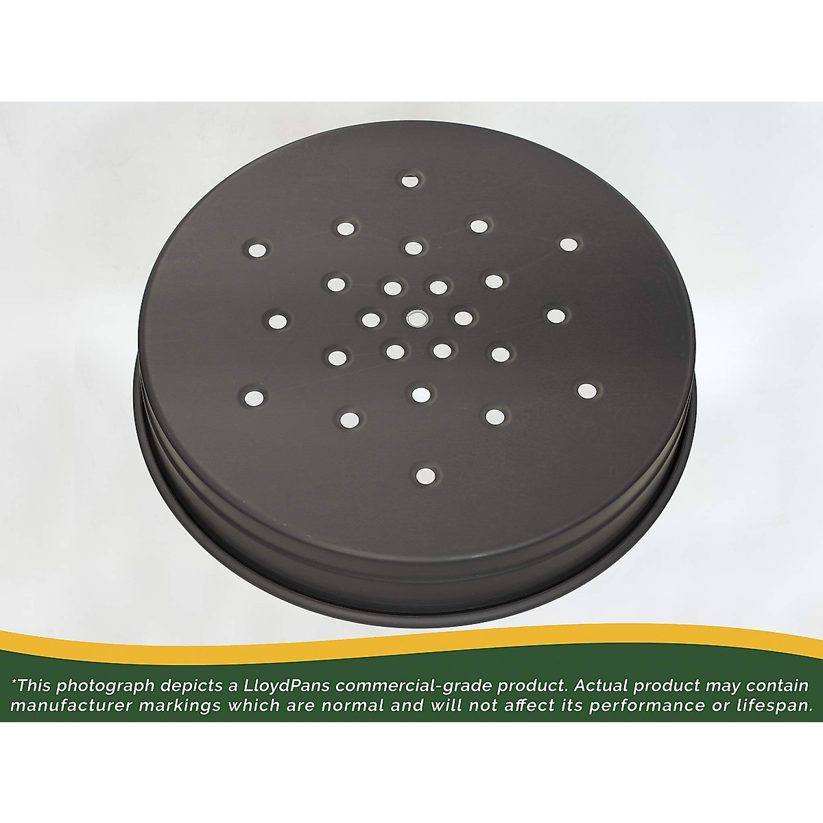 LloydPans Kitchenware 14" Perforated Hard-Anodized Deep dish Pizza Pan Made in USA