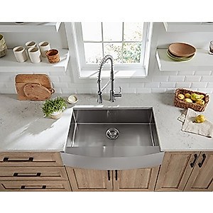 American Standard 18SB.9332200A.075 Pekoe 33X22-Inch Apron Sink With Grid And Drain, Stainless Steel