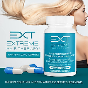 EXT Hair Loss Supplements with Biotin, Revitalizing Complex with Hair Skin and Nail Vitamins, Hair Growth Vitamins, 60 Capsules