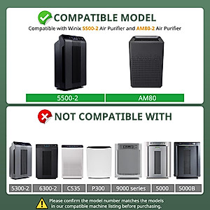2 Sets 116130 HEPA Replacement Filter H 116130 for Winix 5500-2 Plasmawave Air Purifier and Models AM80 - HEPA Filter and Activated Carbon Filter Combo Pack