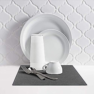 2-Packs Microfiber Dish Drying Mat for Kitchen Counter-top, Dry Pad for Dishes, Flatware, Dinnerware, Glassware, Drinkware, Serveware, Plate, Tabletop Accessories, Machine Wash (Gray, 20" x 15")