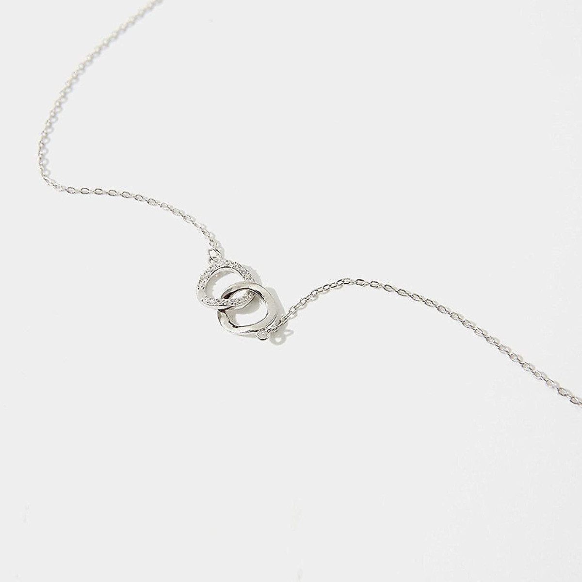 Jewellery for Women,Girl Necklace, Silver Women's Necklace, Double Ring Pendant Party Jewelry (Color : N0109)
