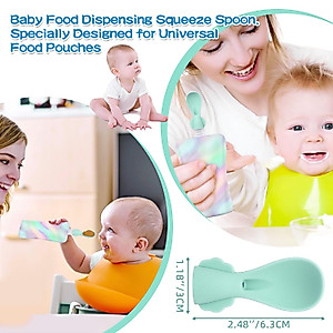 Leak-Proof Silicone Food Pouch Squeeze Spoon - No-Spill, Easy Attach Silicone Tops for Infants, 4-Pack