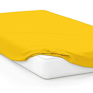 Yarns of Cotton 500TC Bed 2 PC's Cot Fitted & Pillowcase Set - 30" x 80" Gold Solid - 1 Cot Fitted Sheet & 1 Pillowcase - Cot Mattress 4"-8" Deep - Perfect for Twin/Cot/Rv Bunk/Guest Bed/Camping Cot