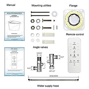 WOODBRIDGE B0970S Smart Bidet Tankless Toilet Elongated One Piece Chair Height, Auto Flush, Foot Sensor Operation, Heated Seat with Integrated Multi Function Remote Control in White