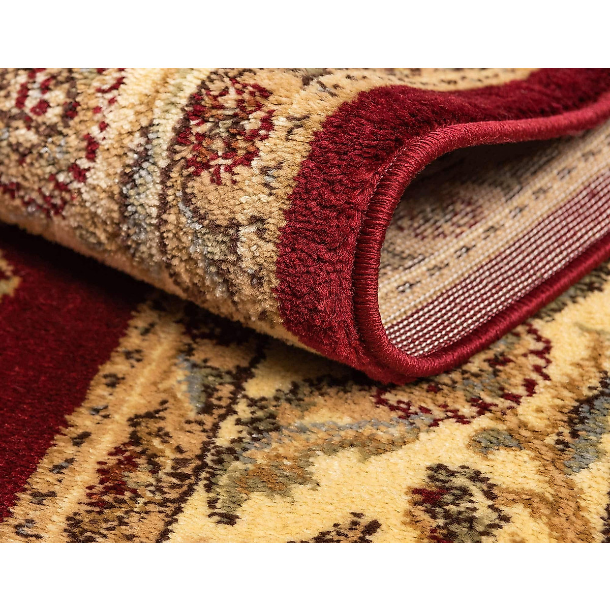 Unique Loom Voyage Collection Traditional Oriental Classic Intricate Design Area Rug (7' 0 x 10' 0 Rectangular, Red/Tan)