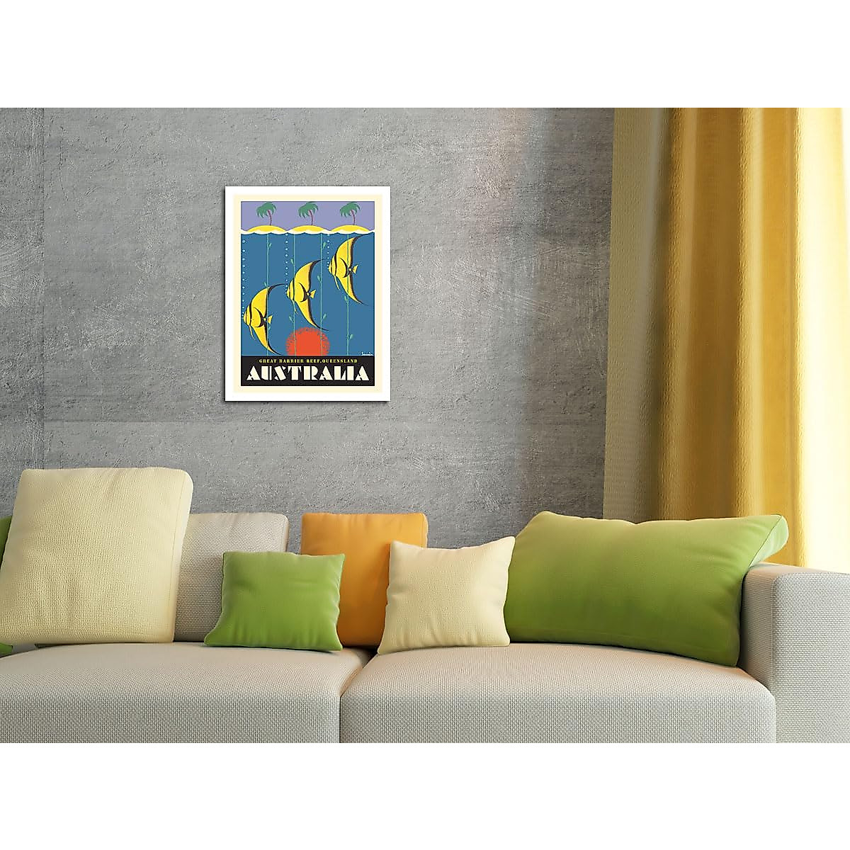 Great Barrier Reef - Queensland Australia - Moorish Idol Fish - Vintage Advertising Poster by Gert Sellheim c.1937 - Master Art Print (Unframed) 12in x 18in