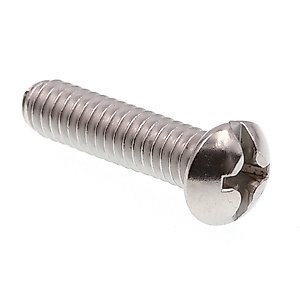 Prime-Line 9005355 Machine Screw, Round Head, Slotted/Phillips Combo, 1/4 in-20 X 1 in, Grade 18-8 Stainless Steel, Pack of 25