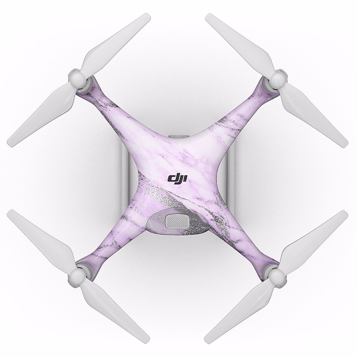 Design Skinz Design Skinz Purple Marble & Digital Silver Foil V10 Full-Body Wrap Decal Skin-Kit Compatible with The Drone DJI Mavic Air