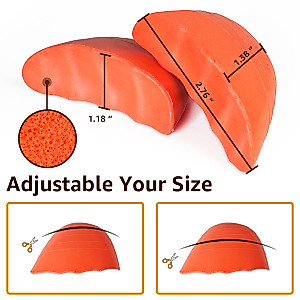 Dr. Shoesert Shoe Filler Inserts for Loose Shoe, Toe Cushion Fillers Make Shoes Fit, Half-Size Insoles Adjust Shoe Too Big for High Heels, Dress Shoes, Casual, Flats 2 Pairs (Orange - Round)