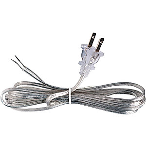 Creative Hobbies Silver Lamp Cord, 12 Foot Long, Replacement Lamp Cord Lamp Repair Part, 18/2 SPT-1 Wire, UL Listed (1)
