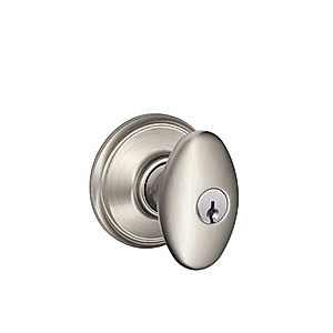 SCHLAGE F51A SIE 619 Siena Knob Keyed Entry Lock, Satin Nickel