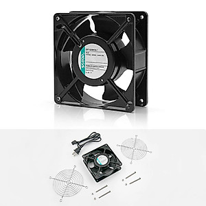 SOTOP IP55 Waterproof Metal Blades Axial Fan, 115V AC 120mm x 38mm High Speed, for DIY Cooling Ventilation Exhaust Projects