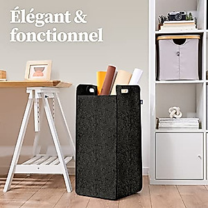Hennez Collapsible Laundry Hamper Felt 70L - Lightweight Foldable Laundry Bin - Dirty Clothes Hamper - Tall Basket - Laundry Baskets with Handles - Pop Up Laundry Hamper - Felt Basket - Kids Hampers